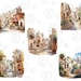 Jerusalem City Paintings, Colorful Houses, Streets, and Scenery. Middle ...