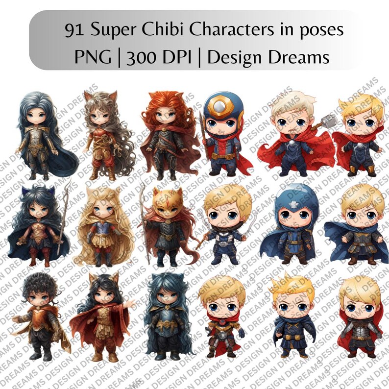 Chibi Heroes Collection: Adorable and Fierce - Etsy