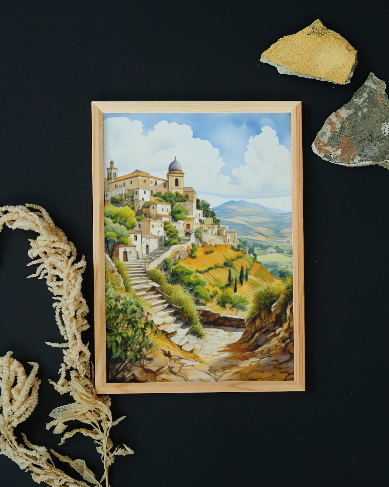 Set of 4 Watercolor Sicily Italy Prints 600 DPI Download - Etsy