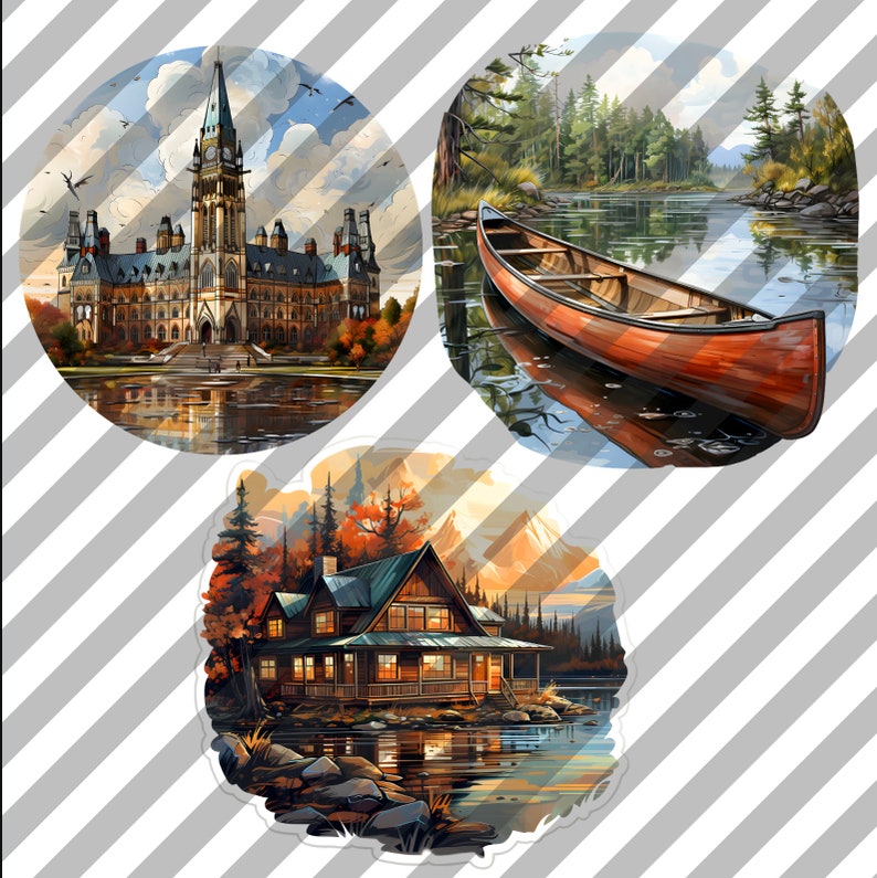 Assorted Canada Day Clipart Illustrations. Canadian Clipart Bundle ...