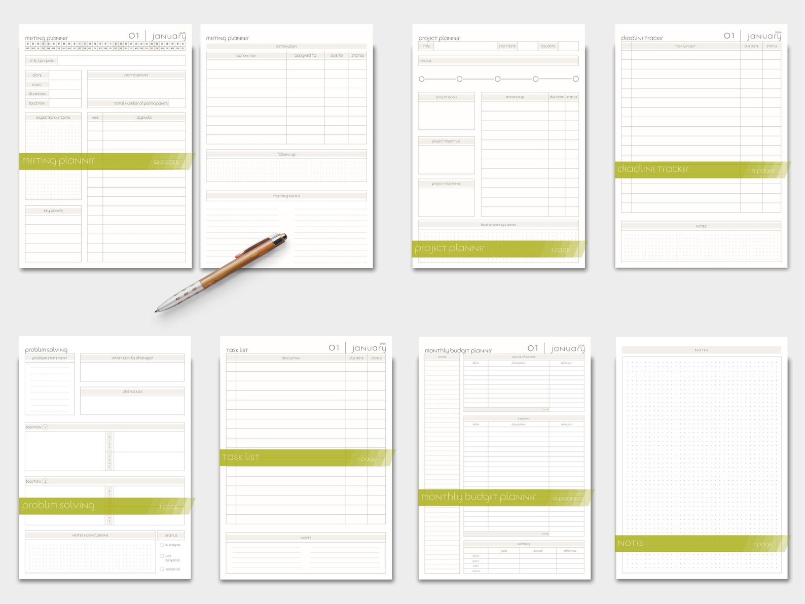 Work Planner,work Organiser, Daily Planner, Project Planner, PDF ...