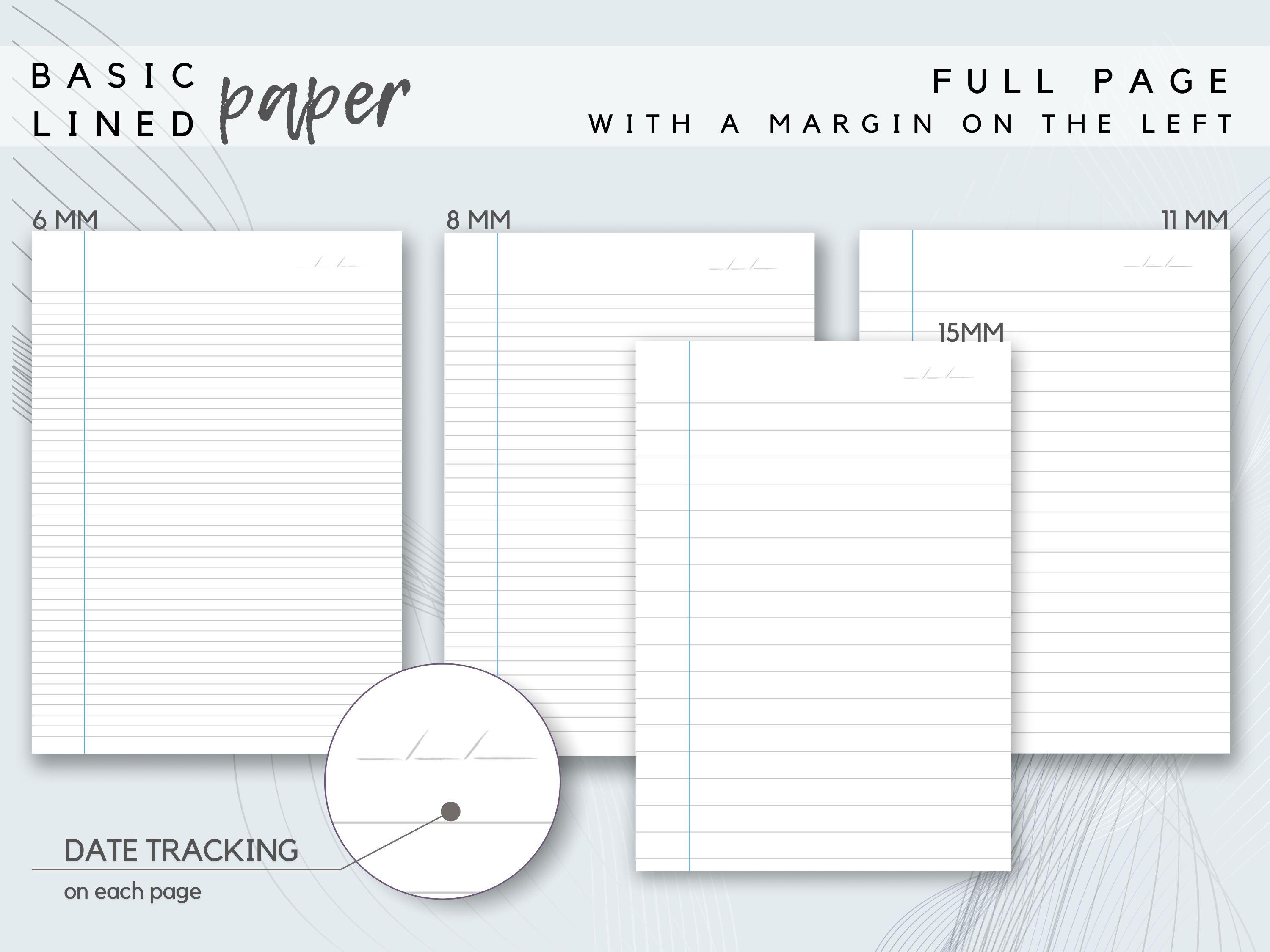 Customised Printable Basic Lined Paper, Personalised Lined Paper, A4 A5 ...