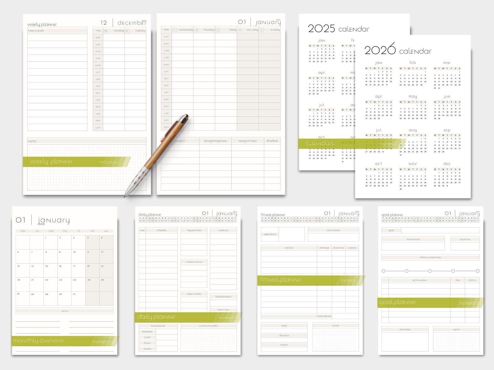 Work Planner,work Organiser, Daily Planner, Project Planner, PDF ...
