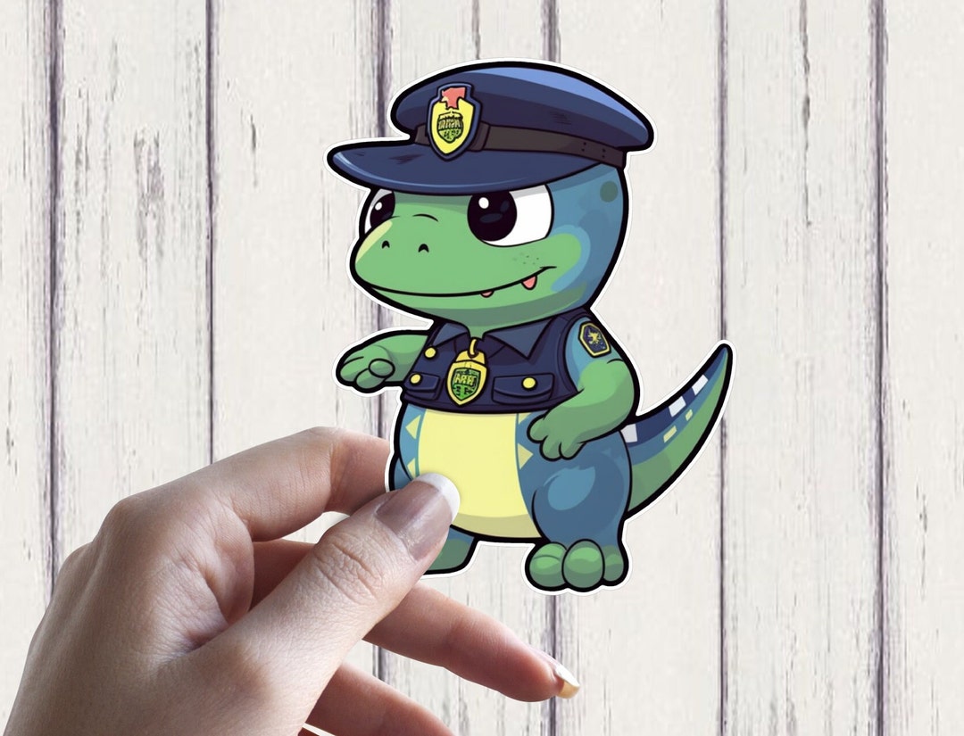 Police Officer Dinosaur Sticker - Etsy