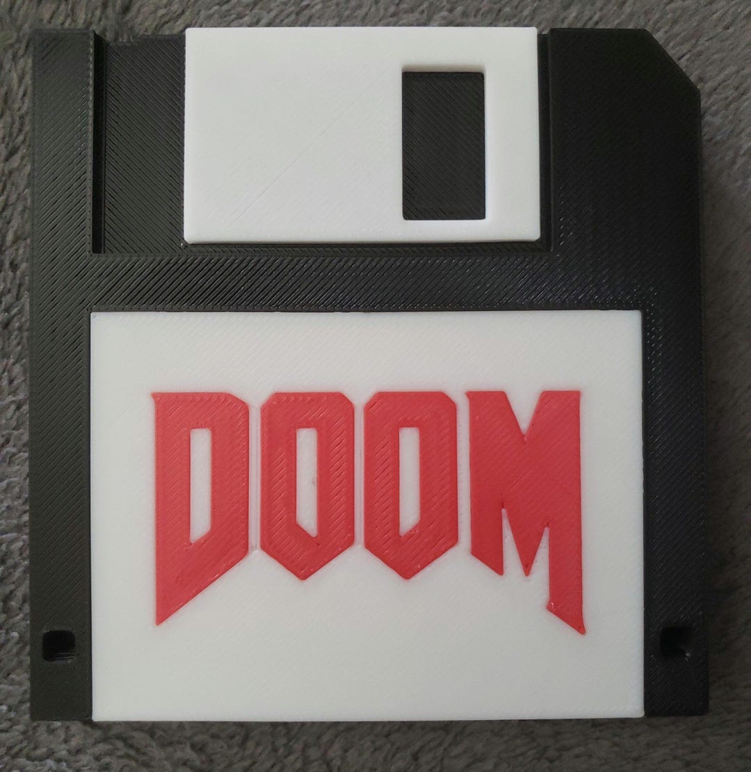 Doom Floppy Disk 3D Printed Black & White Exact Cartridge Gamer Gifts ...