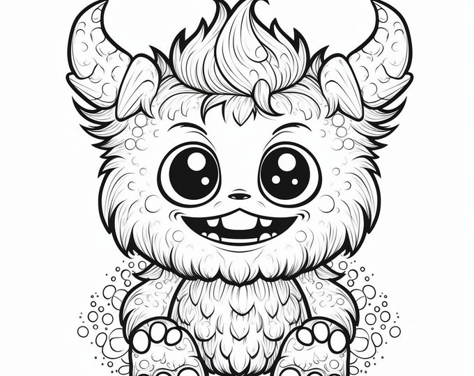 16 Cute Monster Coloring Pages Coloring Pages Digital Download ...