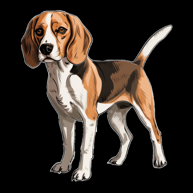 12 Animated Beagles Digital Art Clipart, 12 Individual PNG Files - Etsy