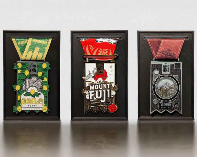 Medal Display Frame | Conqueror Challenge Medals | Wall Display for ...