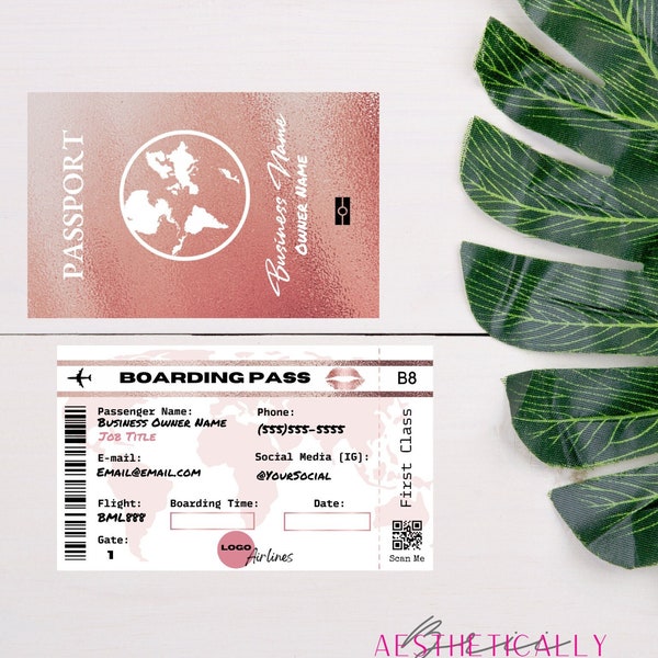 Passport Themed Business Cards - Etsy