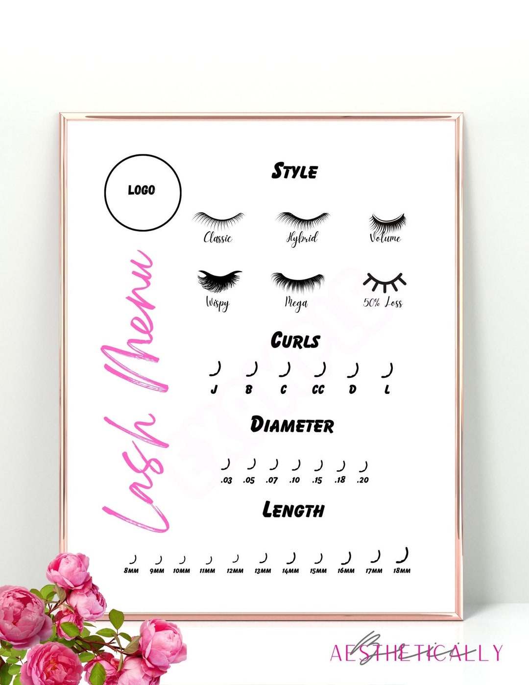 Editable, Digital & Printable Interactive Lash Menu Template ...