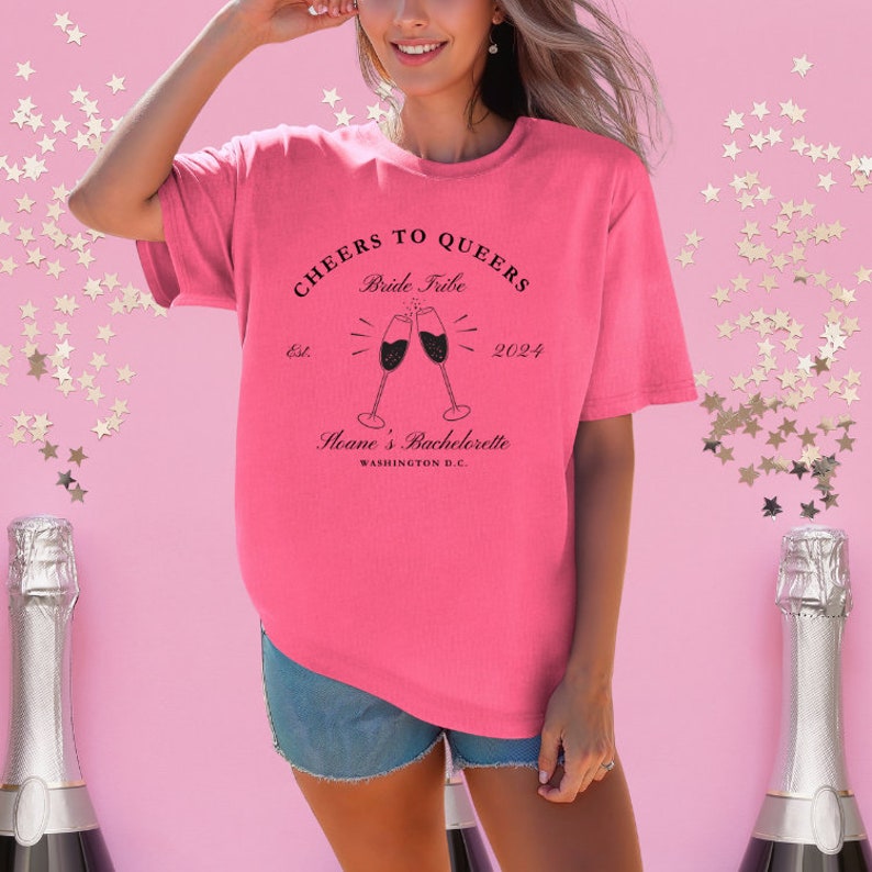 Cheers for Queers Bride Tribe Tee, Custom Bachelorette Party Shirt ...
