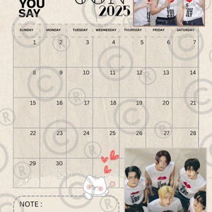 Digital Download: KPOP Calendar (wallcalendar) 2025 BOYGROUP Edition A4 ...