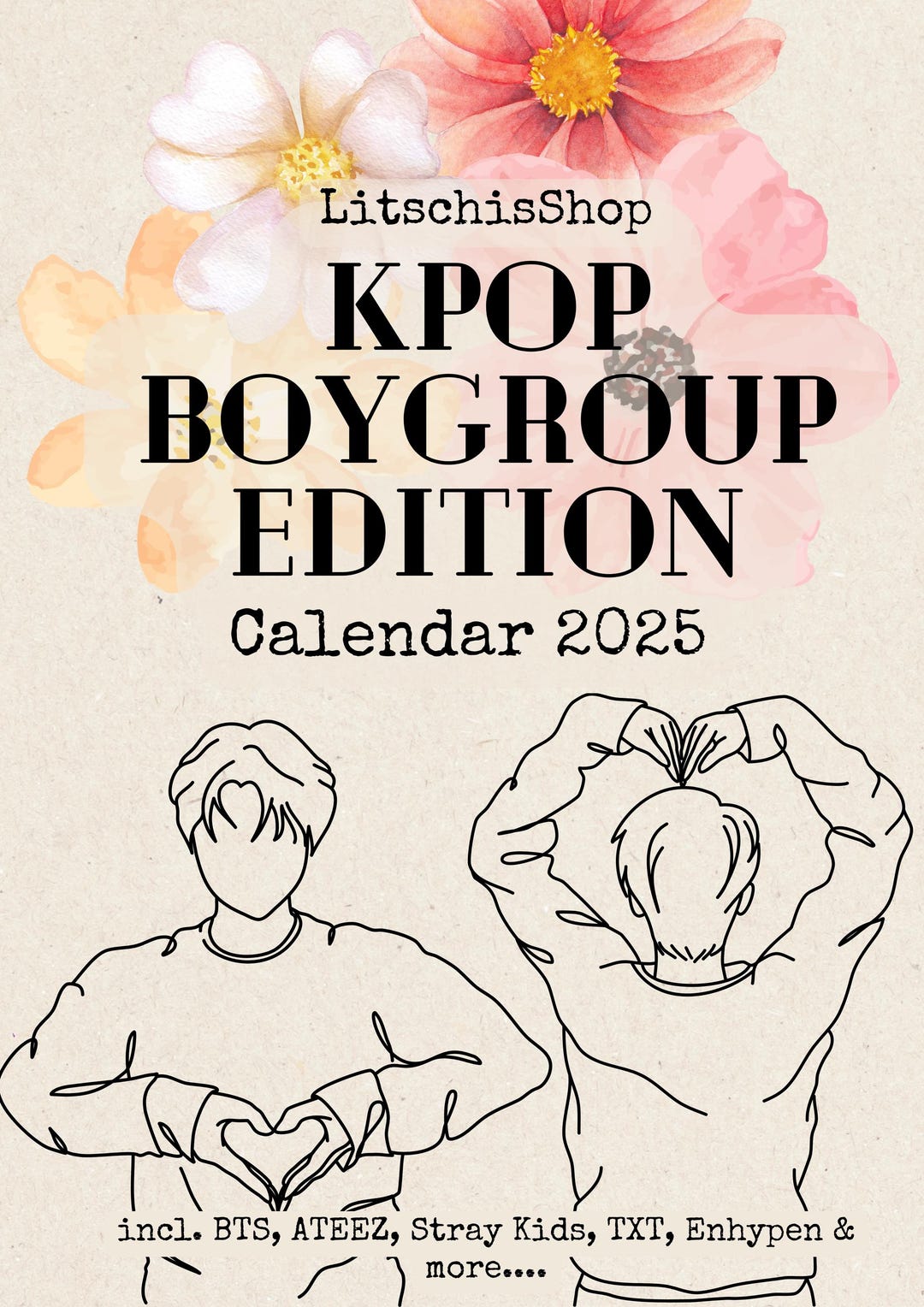 Digital Download: KPOP Calendar (wallcalendar) 2025 BOYGROUP Edition A4 ...