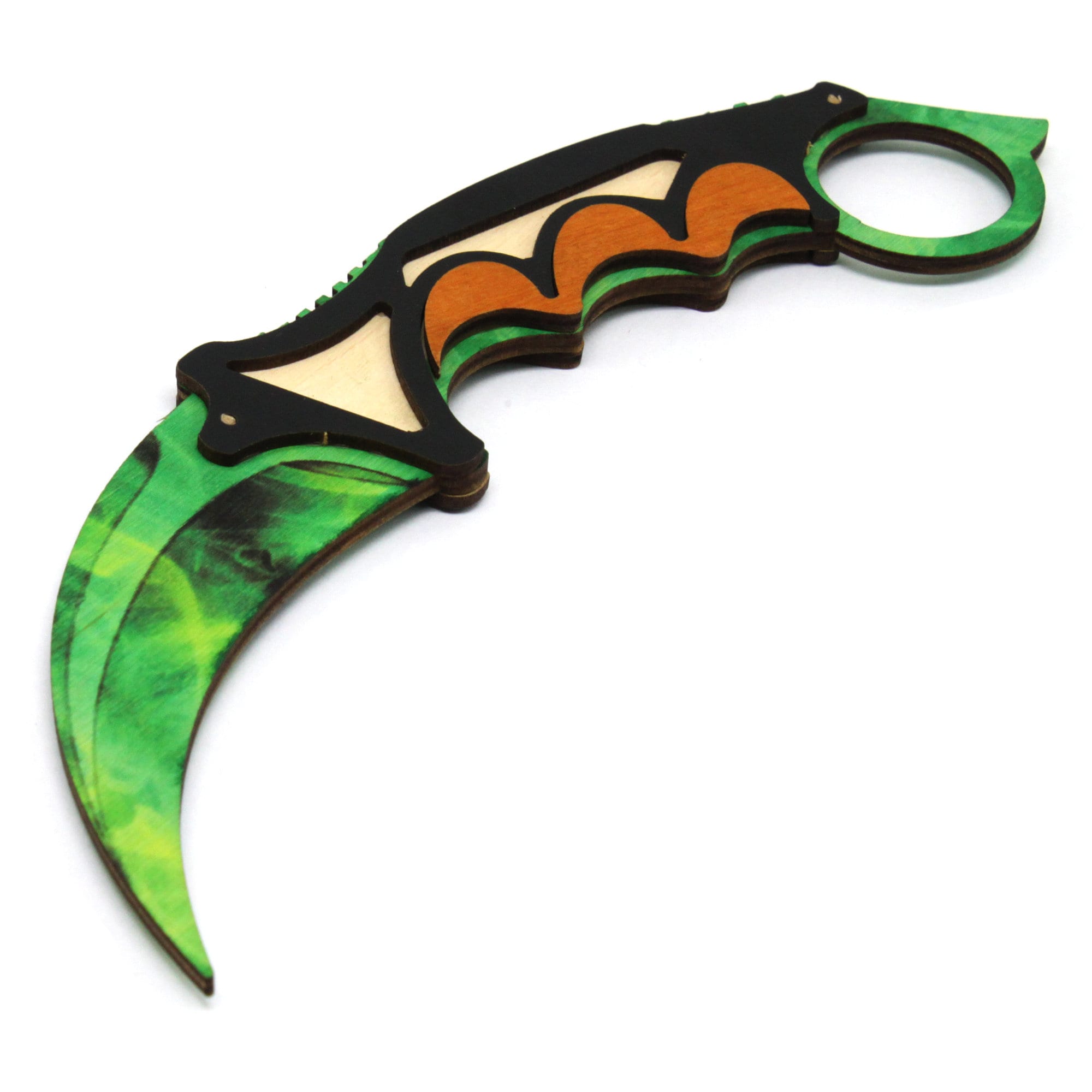 CS/CSGO Fan Essential: Wooden Karambit Knife With 5 Skin Options ...