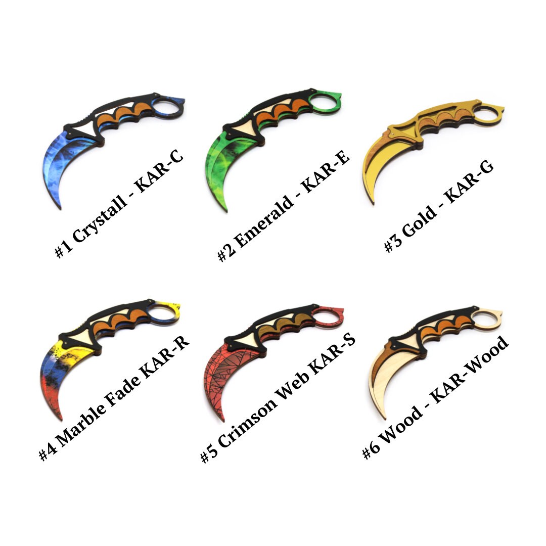 CS/CSGO Fan Essential: Wooden Karambit Knife With 5 Skin Options ...