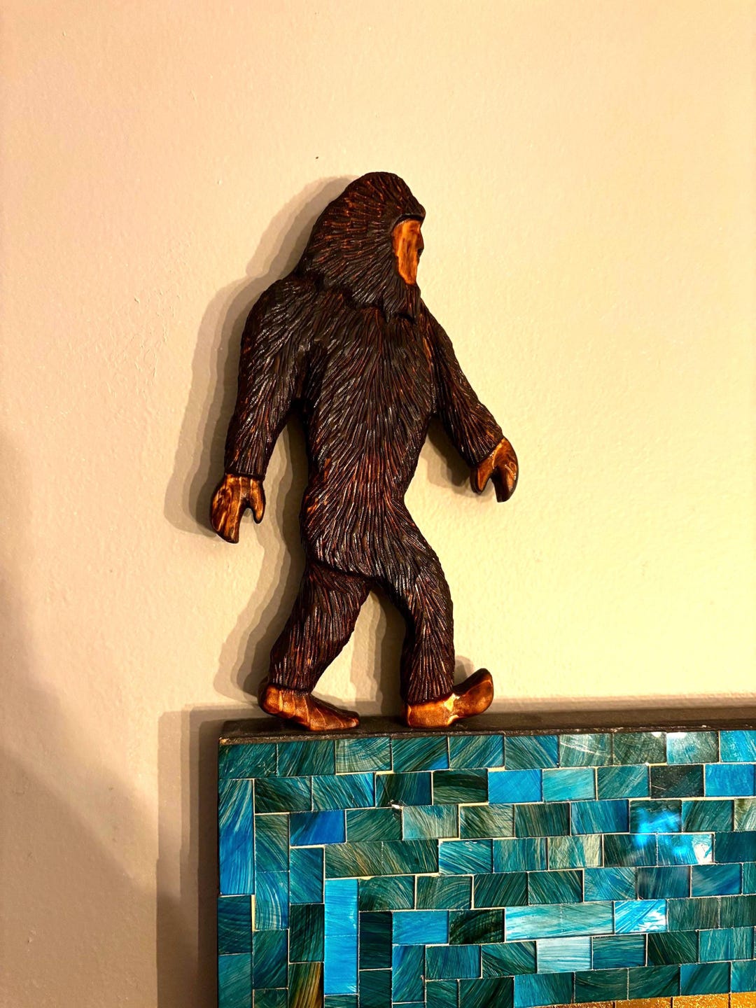 Bigfoot Sasquatch Wooden Hand Carved Shelf Sit Bigfoot Decor Sasquatch ...