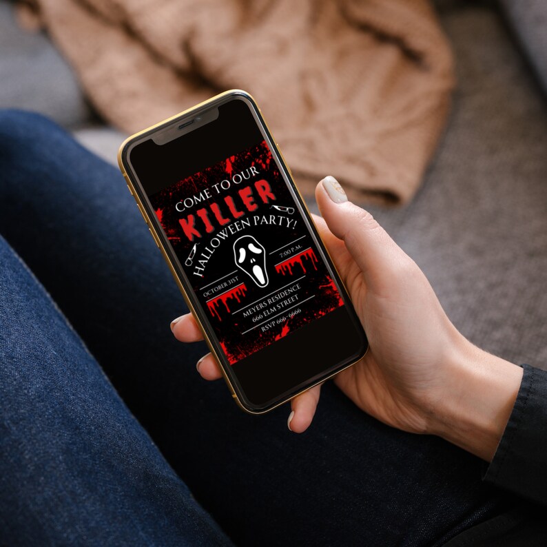 Killer Party Halloween Invitation Template | Canva Template - Etsy