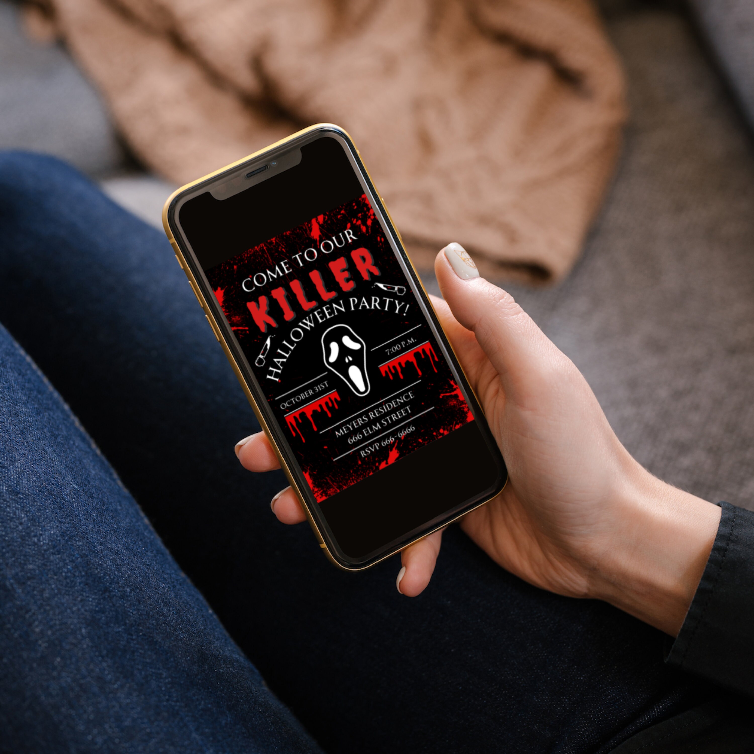 Killer Party Halloween Invitation Template | Canva Template - Etsy
