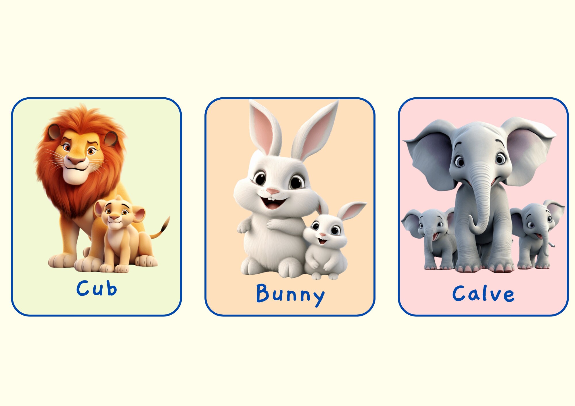 Baby Animal Flashcards for Kids | Vocabulary Cards for School | Animal ...