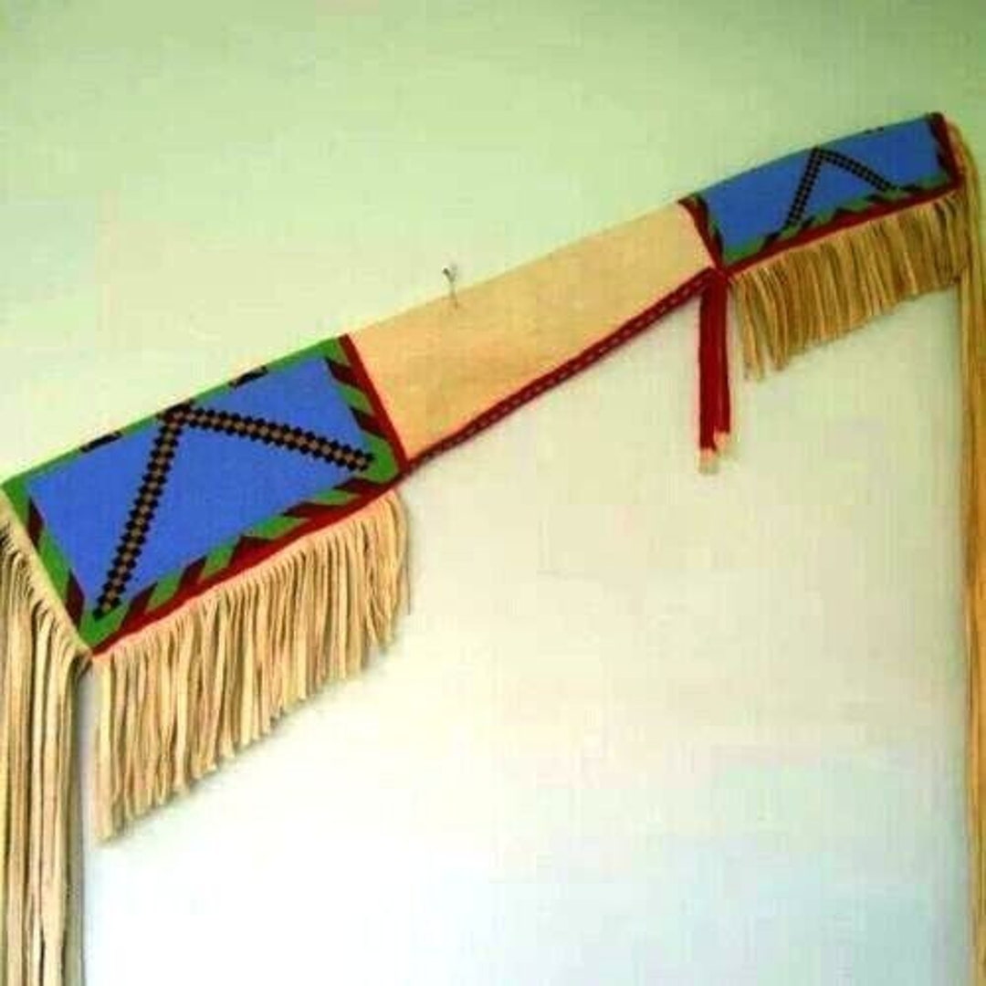 Indian Beaded Rifle Scabbard Sioux Style Suede Leather Gun Cover Indian ...