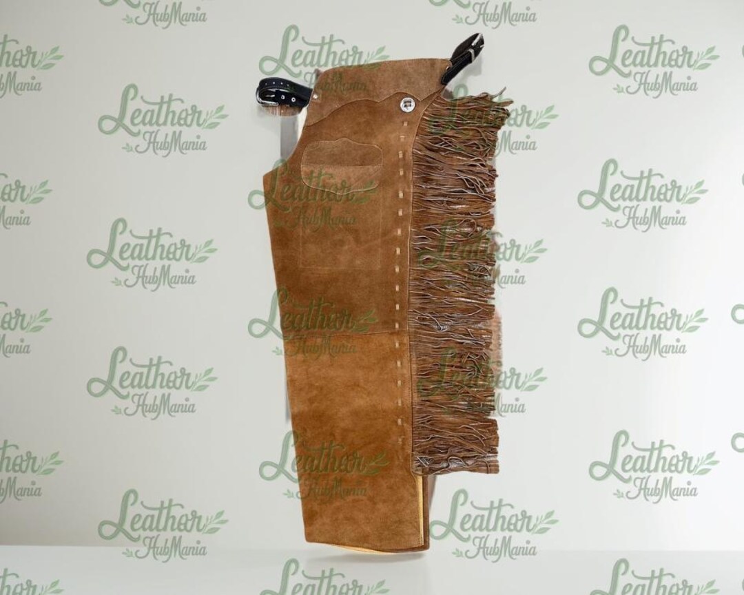 Native American Handmade Suede Leather Chaps, Western Cowboy Fringe ...