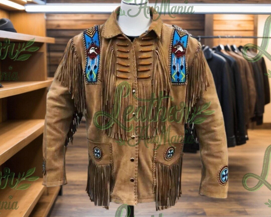 Handmade Fringed Suede Western Jacket, Native American Style - Etsy