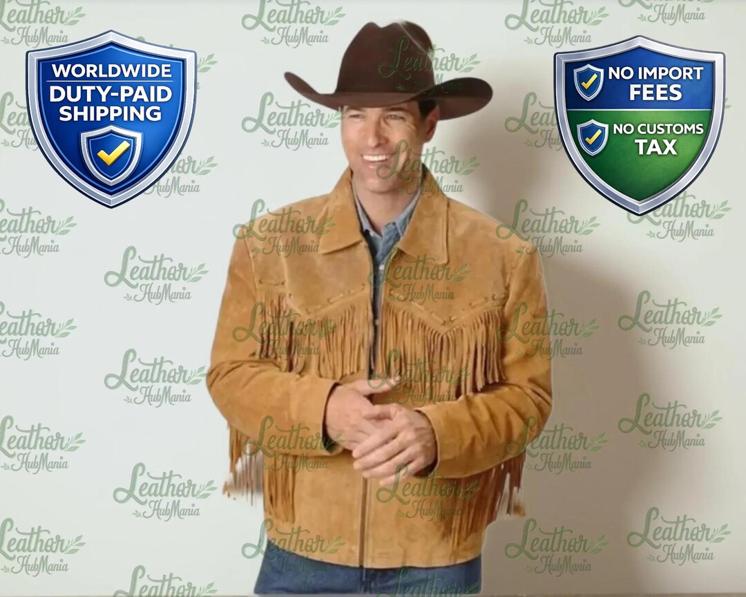 Men's Handmade Buckskin Leather Cowboy Jacket | Fringe Western Wear - Etsy