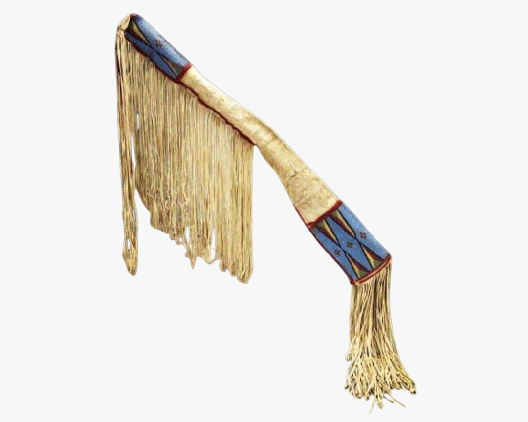 Handmade Indian Beaded Rifle Scabbard, Sioux Style Suede Leather Gun ...