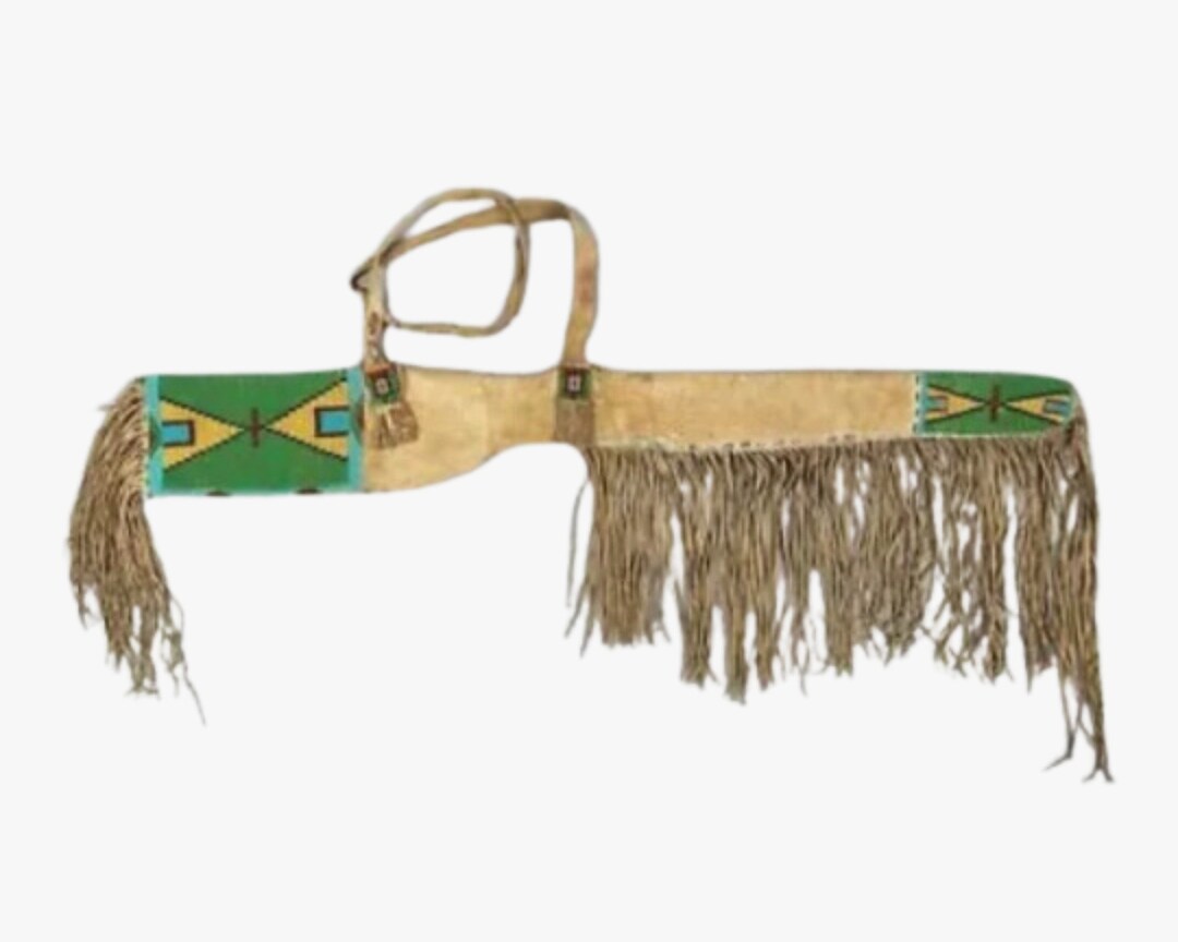 Indian Beaded Rifle Scabbard, Sioux Style Leather Gun Cover, Indian ...