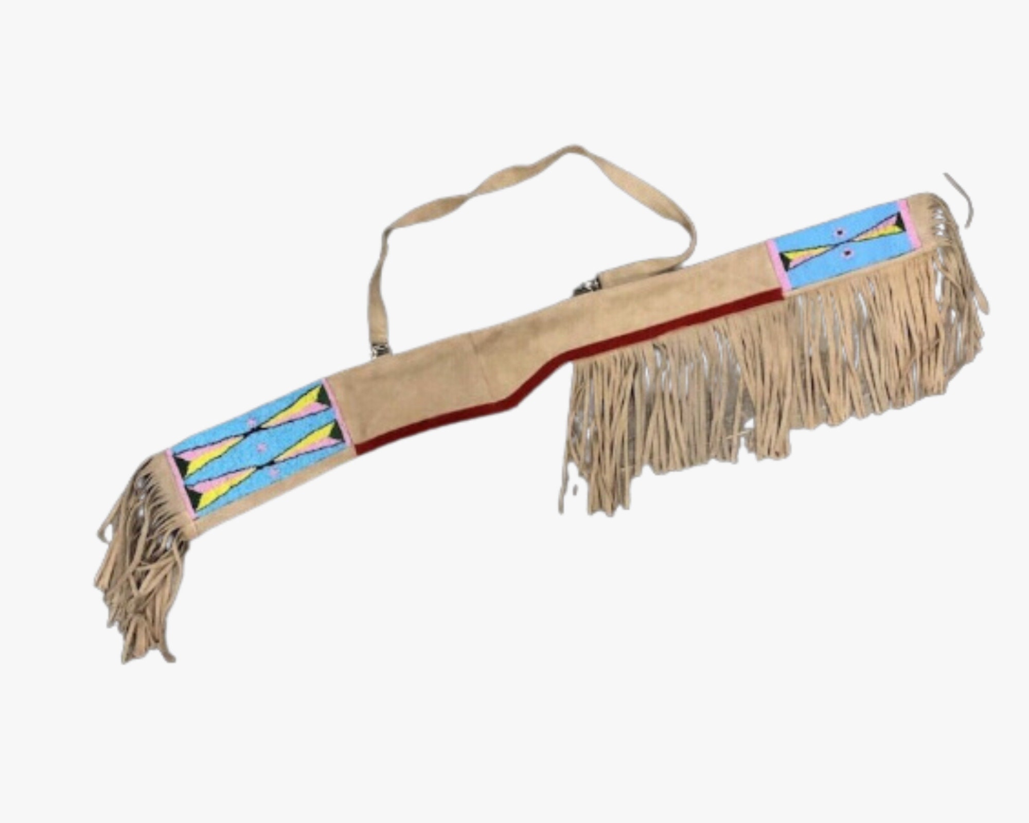 Sioux Indian Beaded Rifle Scabbard, Native American Style Suede Leather ...