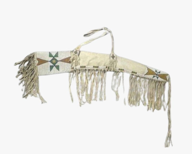 Indian Beaded Rifle Scabbard, Sioux Style Suede Leather Gun Cover ...