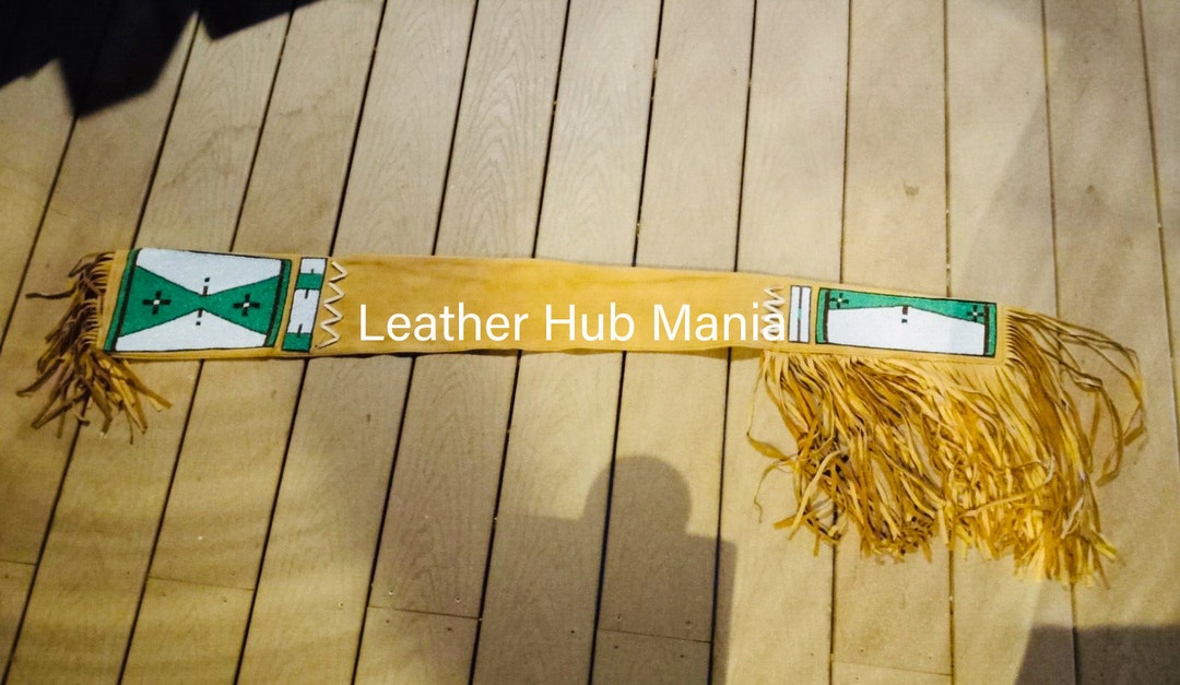 Western Style Beaded Rifle Scabbard, Sioux Style Cowhide Suede Leather ...