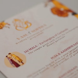 Personalised Hindu Indian Wedding Programme Template, Itinerary ...