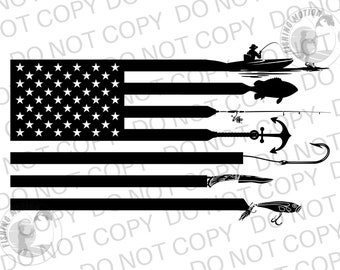 Fishing American Flag SVG, PNG Graphic Digital Download Fishermen ...