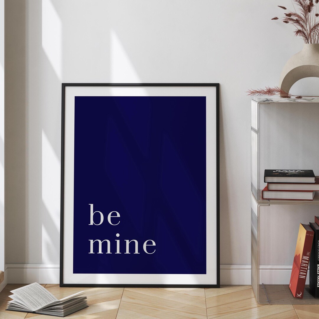 Be Mine Poster Set | Minimalist Love Art | Romantic Wall Decor ...