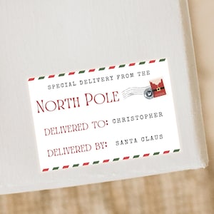 From Santa Gift Tags Holiday Name Custom Santa Label From Santa Clause ...