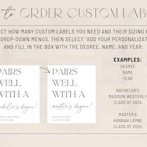 Pairs Well With Wine Label Master Degree Bachelors Graduation Labels ...
