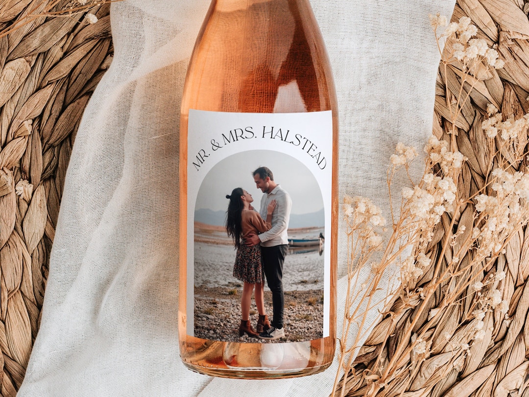Champagne Label Wedding Custom Wine Label Photo Proposal Champagne ...