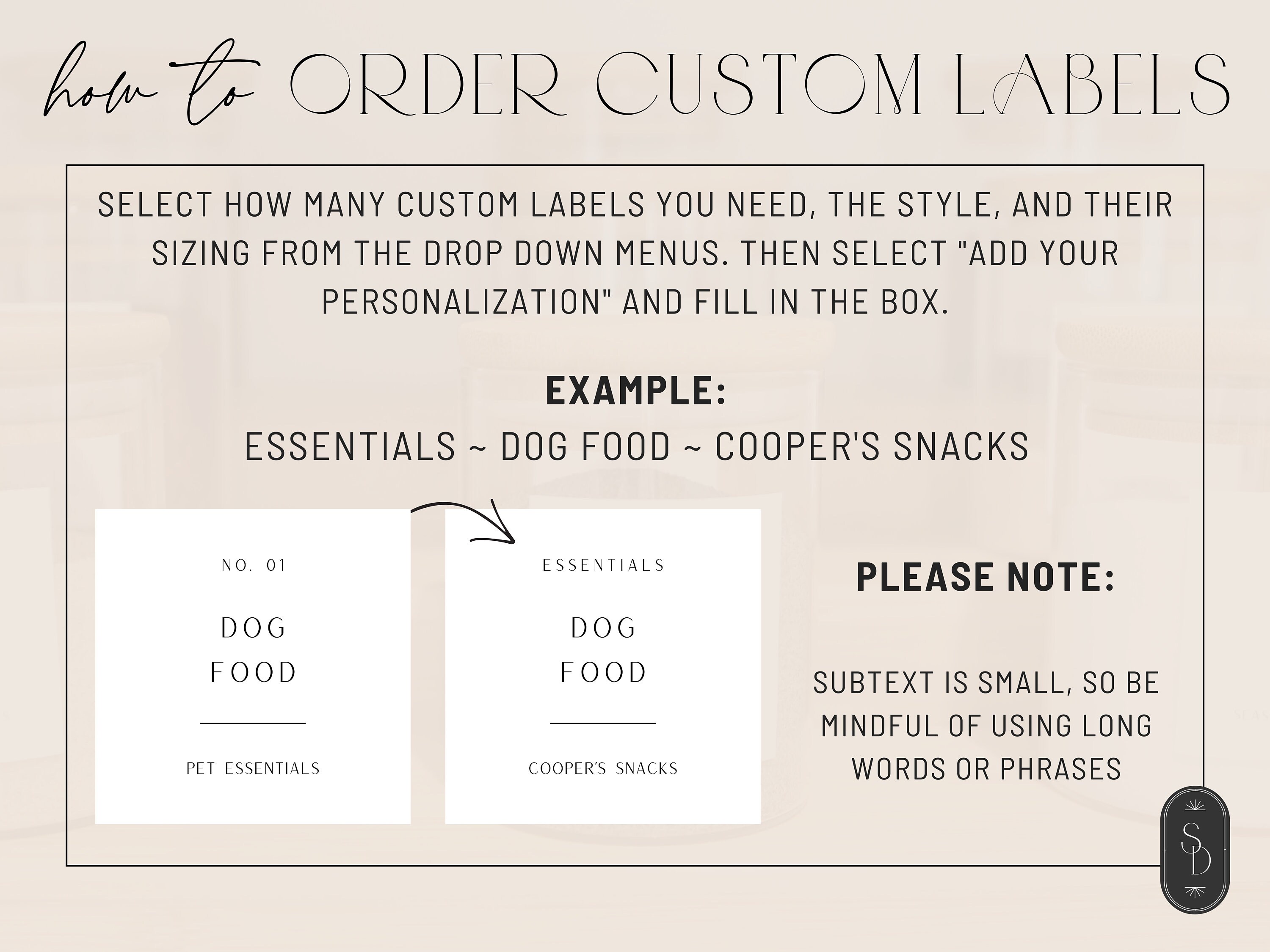 Pet Organization Labels Custom Pet Labels Minimalist Pet - Etsy