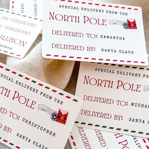 From Santa Gift Tags Holiday Name Custom Santa Label From Santa Clause ...