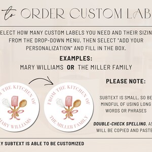 From the Kitchen of Tags Custom Bakery Label Stickers Food Personal Tag ...