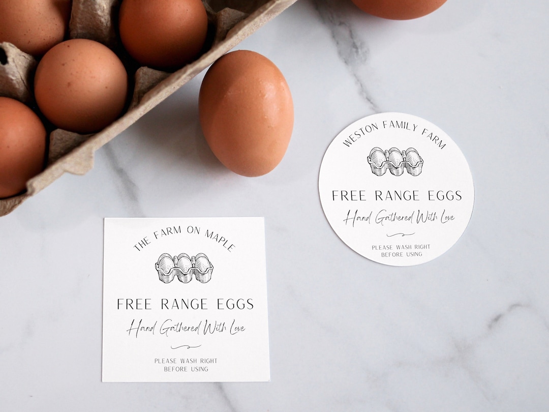 Farm Fresh Eggs Labels Carton Family Farm Name Hand Gathered Eggs Free ...