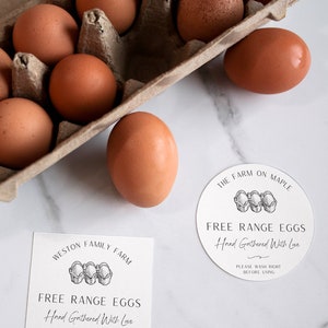 Farm Fresh Eggs Labels Carton Family Farm Name Hand Gathered Eggs Free ...