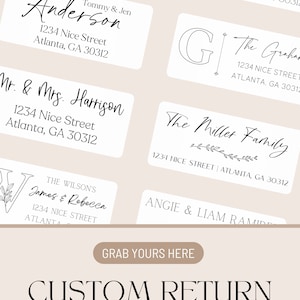Return Address Custom Label Envelope Personalized Return Address Labels ...