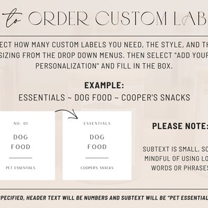 Pet Organization Labels Custom Pet Labels Minimalist Pet Supplies Label ...