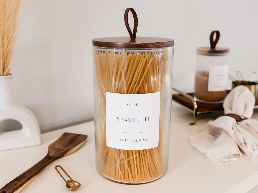 Custom Pantry Labels Organizing Kitchen Jar Label Flour Sugar ...