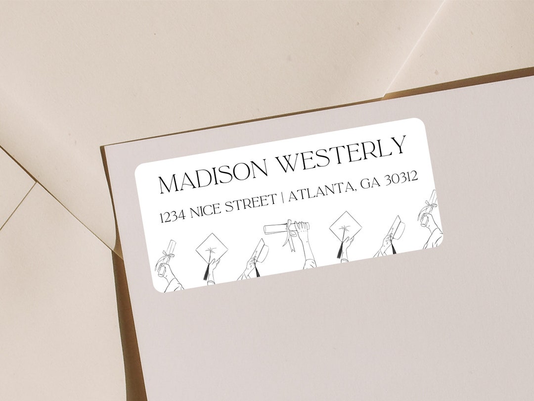 Personal Address Labels Graduation Return Addressing Sticker Graduation ...