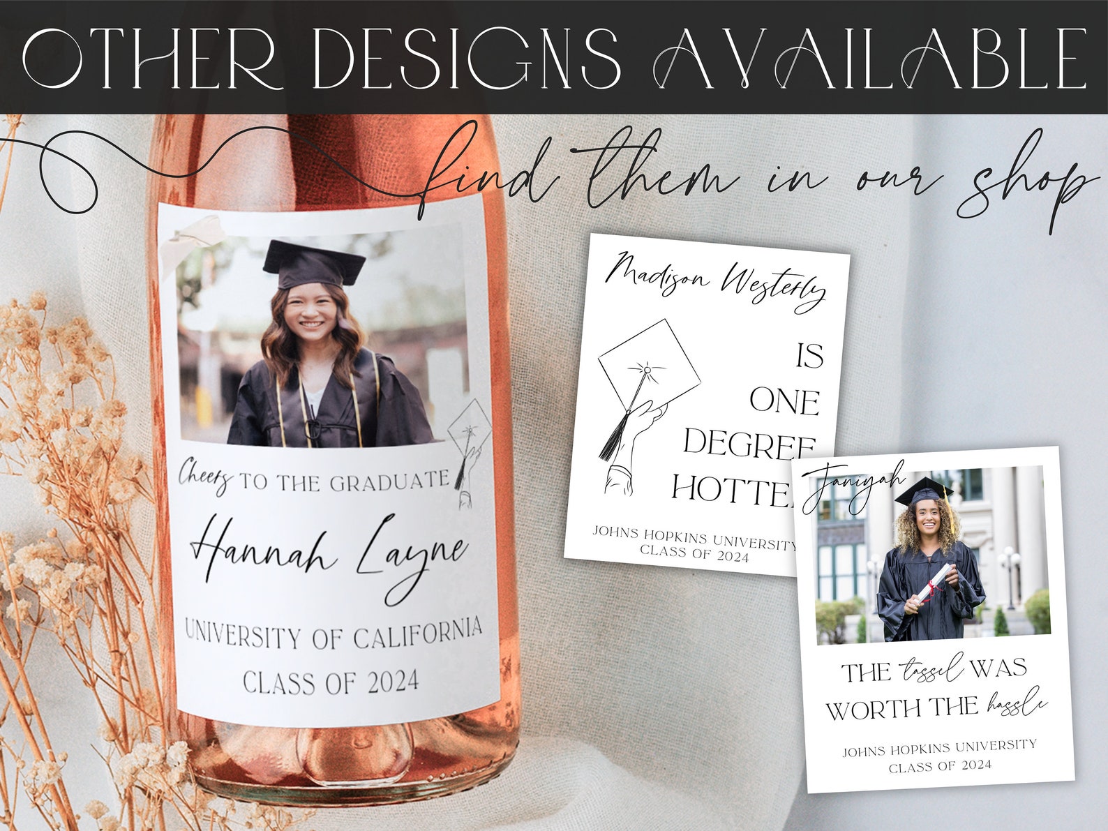 Pairs Well With Wine Label Master Degree Bachelors Graduation Labels ...