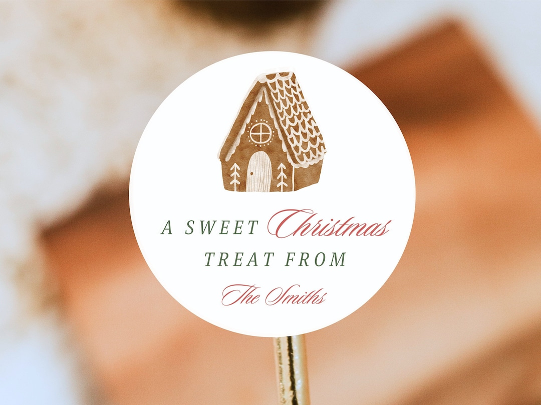 Minimalistic Christmas Cookie Label Personal Bakery Stickers Merry ...