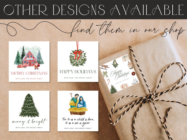 Minimalist Gift Labels Christmas Gift Presentation Name Gift Label ...